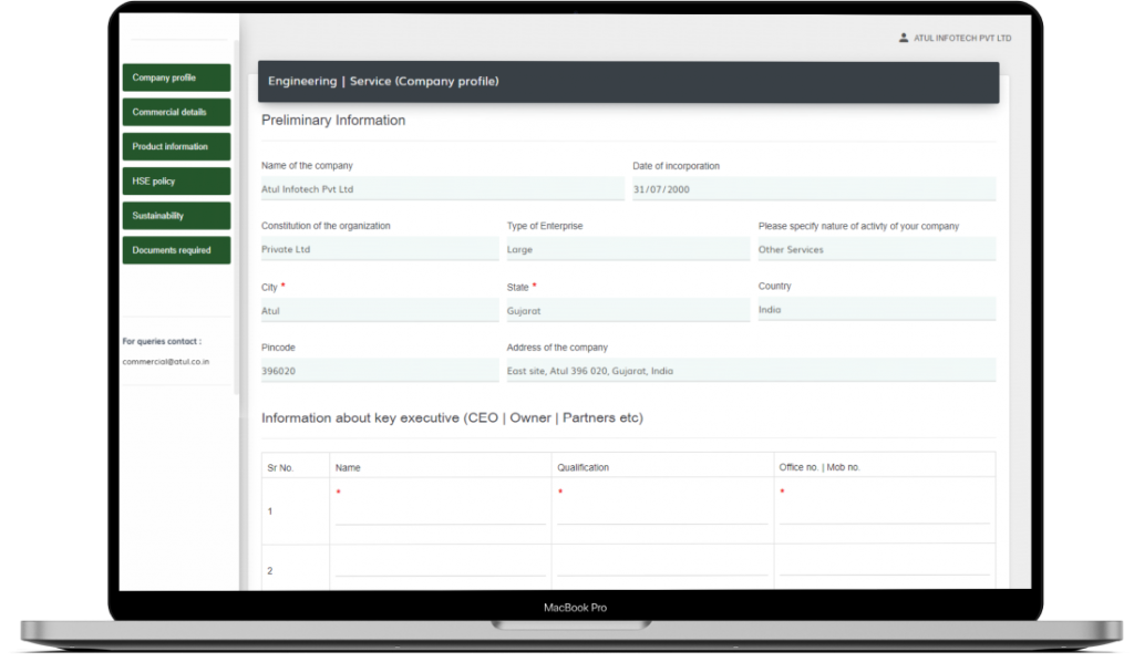 Supplier portal | Atul Infotech